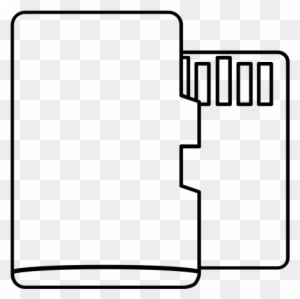 Micro Sd Cards Rubber Stamp - Line Art - Free Transparent PNG Clipart ...