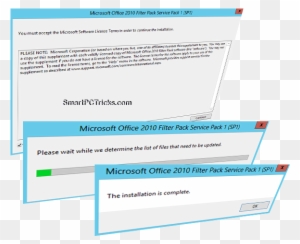 Installation Of Microsoft Office 2010 Filter Pack Sp1 - Computer ...