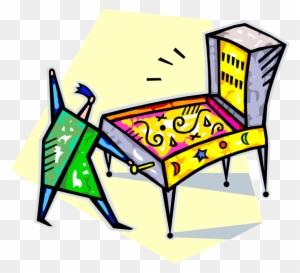 Vector Illustration Of Playing Pinball Machine Arcade - Chair - Free ...
