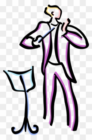Vector Illustration Of Symphony Orchestra Conductor - Illustration ...