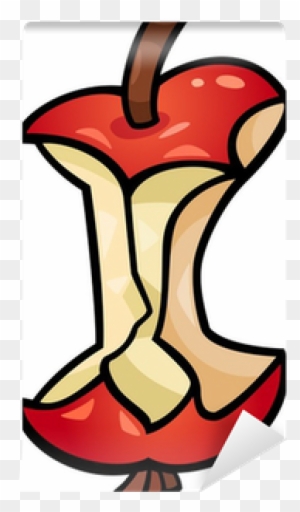 Apple Core Clip Art Cartoon Illustration Wall Mural - Illustration ...