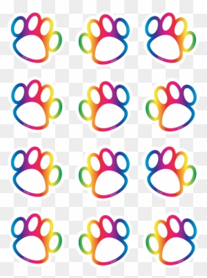 Tcr 5398 Rainbow Paw Print Mini Cutouts - Teacher Created Resources ...