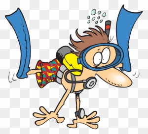 Swimmer Cartoon - Scuba Diving Cartoon - Free Transparent PNG Clipart ...