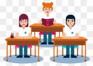 Students Sitting In Classroom Clipart