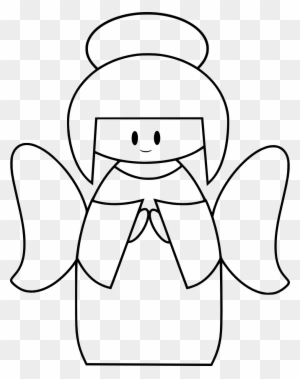 Simple Angel Outline Drawing