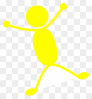 Solid Yellow Man Jumping Clip Art At Clker - Person - Free Transparent ...