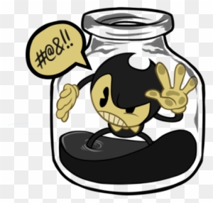 Angry Bendy In An Ink Bottle He's Transparent - Cartoon - Free ...