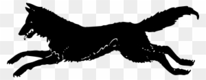 Running Wolf Silhouette Clip Art Free Vector 4vector - Running Wolf ...