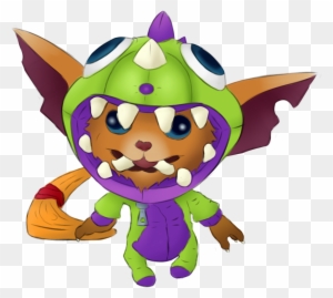 I Thought Gnar From League Was Super Cute So Here's - Draw Dino Gnar ...