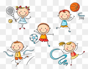 Cartoon Kids During Physical Education - Sports Team Clipart - Free ...