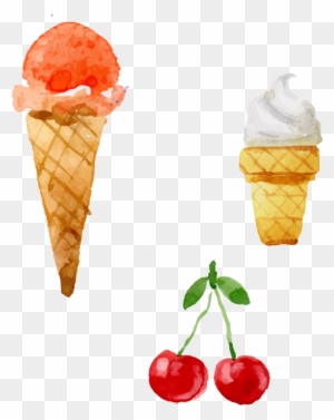 Ice Cream Gelato Watercolor Painting Summer - Ice Cream - Free ...