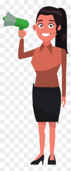 Woman Promoter Holding Megaphone Advertising - Ballot - Free ...