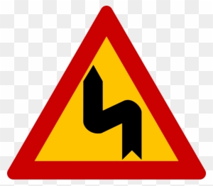 Traffic Sign Gr - Dangerous Curve Ahead Sign - Free Transparent PNG ...