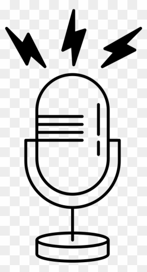 Microphone Outline With Opened Line Comments - Microphone - Free ...