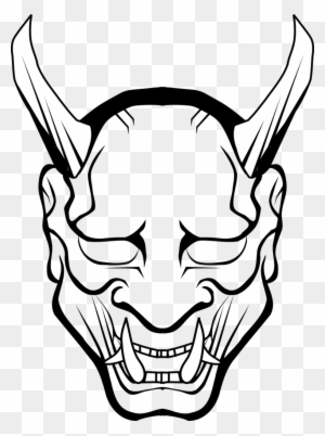 Oni Mask Png File - Oni Mask Black And White - Free Transparent PNG ...