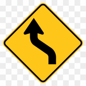 Reverse Curve Left Warning Trail Sign Yellow - Traffic Sign - Free ...