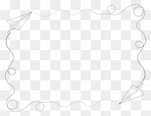 Paper Airplane Border By @arvin61r58, Paper Airplane - Line Art - Free ...