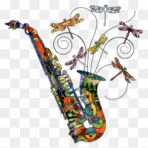 Art Painted Sax - Artistic Saxophone - Free Transparent PNG Clipart ...