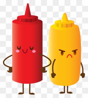 Cute Ketchup And Mustard - Happy Go Lucky Stickers - Free Transparent ...