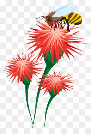 Bee Smelling A Flower - Butterfly And Bee Clipart - Free Transparent ...
