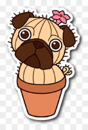 Pug Cactus Dog Vinyl Sticker Dog Animal Lovers The - Dog - Free ...
