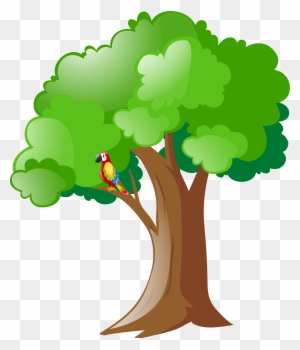 Vector Hand Painted Tree On The Parrot - Tree - Free Transparent PNG ...