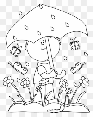Spring Showers Clipart Black And White