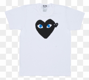 Cdg P1t088 Play T-shirt Black Heart White - Comme Des Garcons Play ...