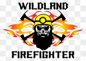 Wildland Firefighter Flames And Skull With Beard Decal - Wildland ...