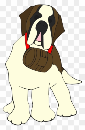 Vector Illustration Of Cartoon Saint Bernard Swiss - St Bernard Dog ...