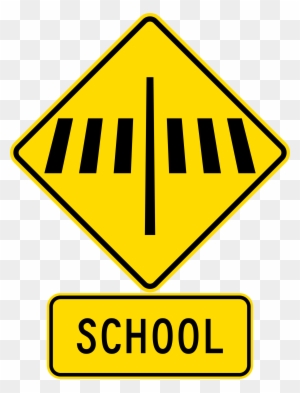 School Crossing Ahead Sign - Full Size PNG Clipart Images Download