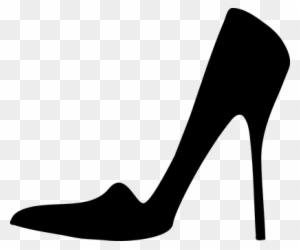 Stiletto Pump Shoe Black Silhouette Female - High Heel Clipart - Free ...
