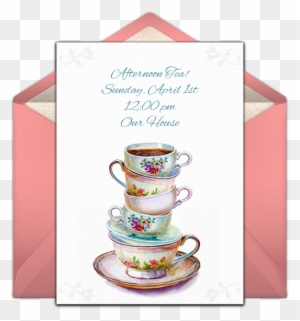 Free Stacked Tea Cups Invitations - Illustration - Free Transparent PNG ...