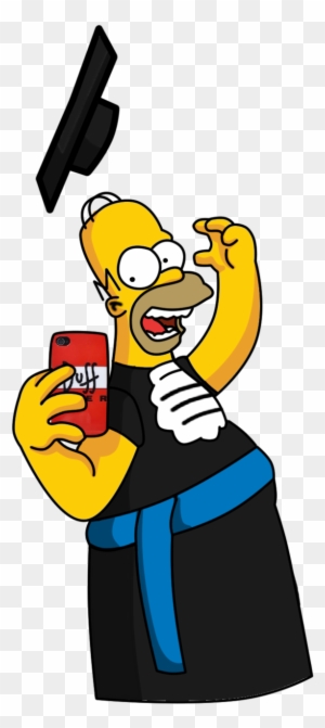 Homer Simpson Graduation Selfie By Tiao-gawain - Graduation Cartoon ...