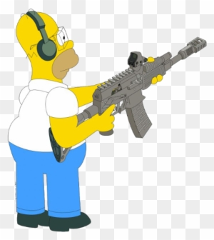Homer Simpson - Homer Simpsons With Gun - Free Transparent PNG Clipart ...