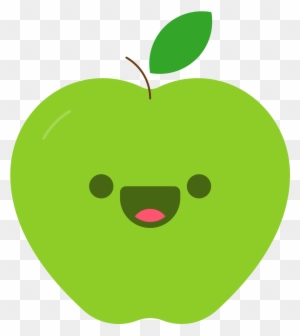 Green Cartoon Smiley Apple - Green Apple Cartoon - Free Transparent PNG ...