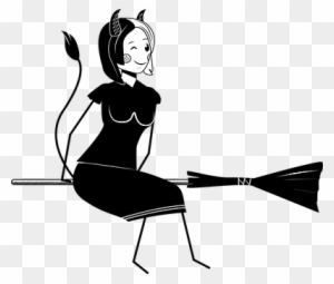 Broom Cartoon Comic Demon Devil Evil Femal - Devil - Free Transparent ...