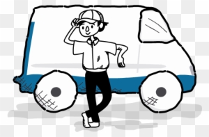 Man And Van Portsmouth - Man With Van Cartoon - Free Transparent PNG ...