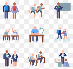 Back To School Pictograms - Group Icon Png Colour - Free Transparent ...