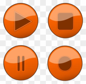 Free Orange Glossy Buttons - Tombol Play Pause Stop - Free Transparent ...