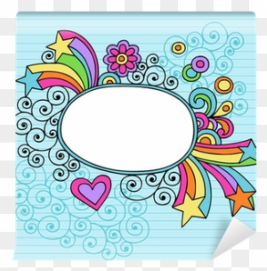 Psychedelic Oval Picture Frame Groovy Doodles Vector - Vector Graphics ...