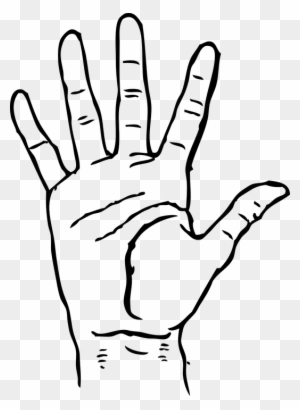 Handprint Outline Finger Clipart Hand Palm Pencil And - Hand Palm ...