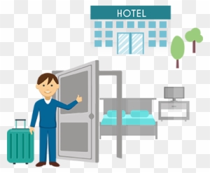 Illustration Of Self-checkout At A Hotel And Happy - Check In Hotel Png ...