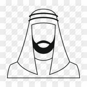 Kuwait Man Vector - Arab Man Vector Outline - Free Transparent PNG ...
