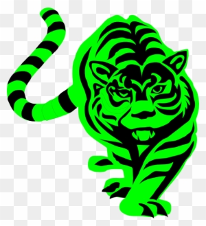 Green Striped Tiger Png Clip Art - Mountain Meets The Moon Green Tiger ...