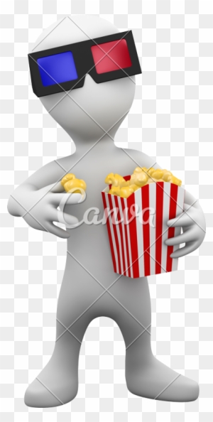 3d Person Eats Popcorn - 3d Film - Free Transparent PNG Clipart Images ...