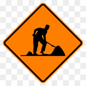 Vector Graphics Of Construction Work Warning Square - Road Work Ahead ...