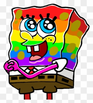 Rainbow Spongebob By Justarandomloser - Spongebob Rainbow No Background ...