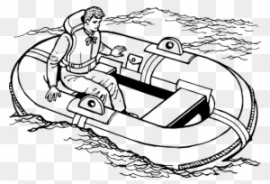 Free Clipart Of A Man In A Life Raft - Water Transportation Coloring ...