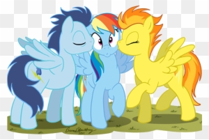 My Little Pony Rainbow Dash And 2 Kisses By P0kep0lly - Spitfire Kiss Rainbow Dash - Free ...